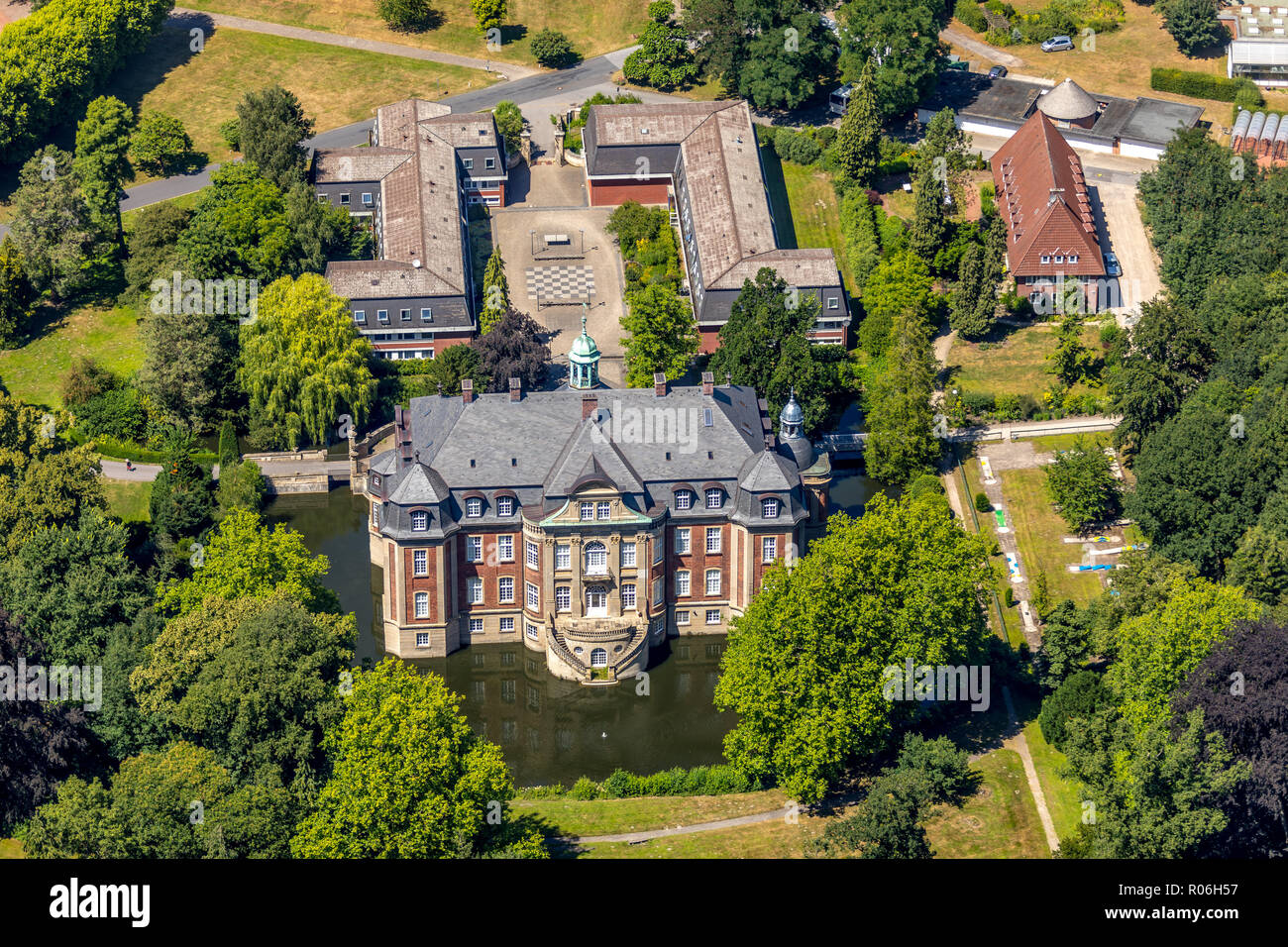 Luftaufnahme, Schloss Loburg, Wasser Schloss, Collegium Jahanneum hohe ...