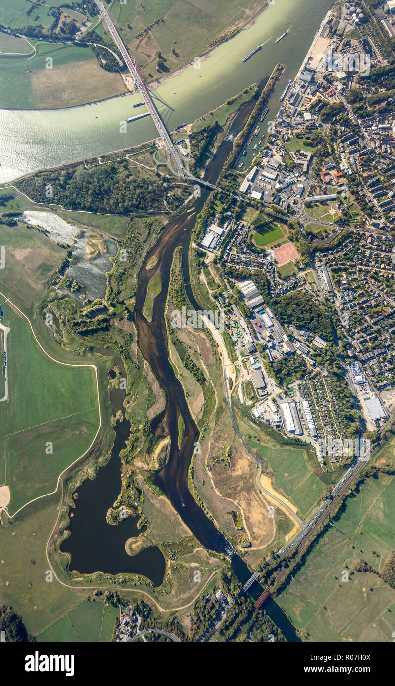 Luftaufnahme, Lippe delta, neue Lippe Mund, Ebbe, Sandbänke, Fluss ...