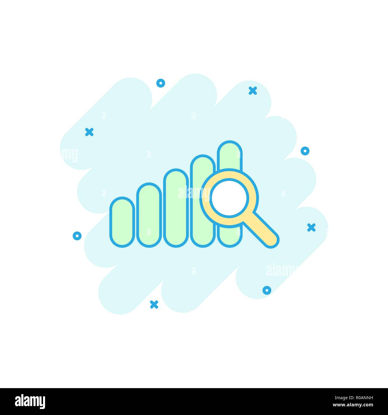 Vektor cartoon Finanzielle Prognose Symbol im Comic-stil. Analytics ...