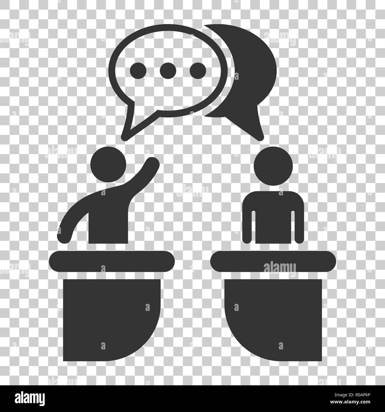 Politik Debatte Symbol im flachen Stil. Presidential Debatten Vector ...