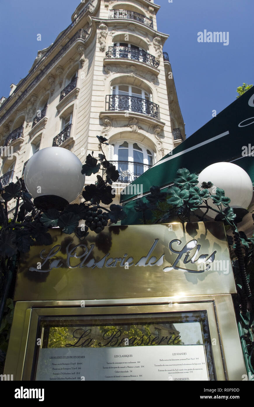 Menü von La Closerie Des Lilas, ein beliebtes Cafe von Hemingway ...