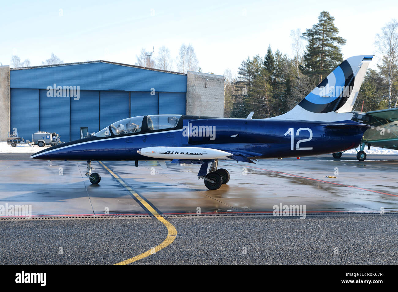 Eine L-39 Albatros der Estland Air Force an Amari Air Base, Estland ...
