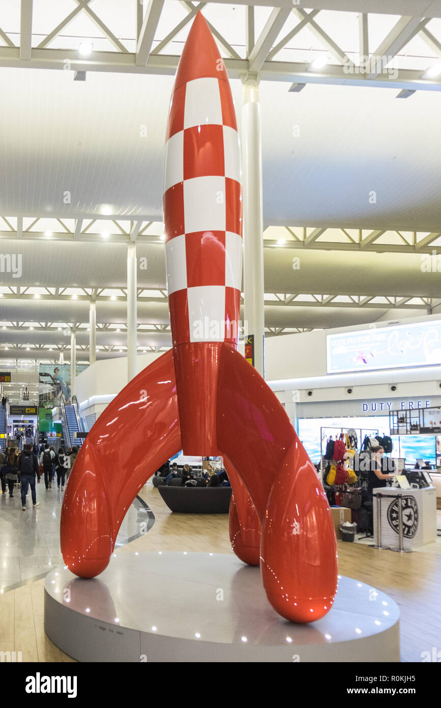 Die belgische, die Schöpfung, Tim und Struppi, Tintin, Rakete, an ...