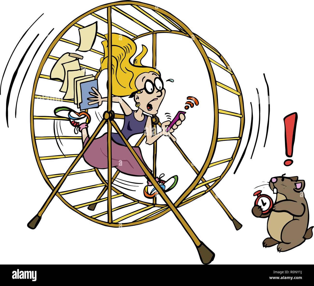 Hamster wheel illustration Stock-Vektorgrafiken kaufen - Alamy