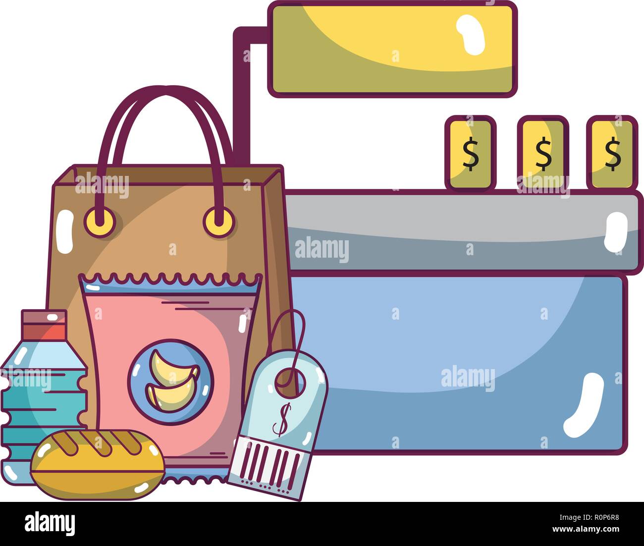 Cash register cartoon Stock-Vektorgrafiken kaufen - Seite 2 - Alamy