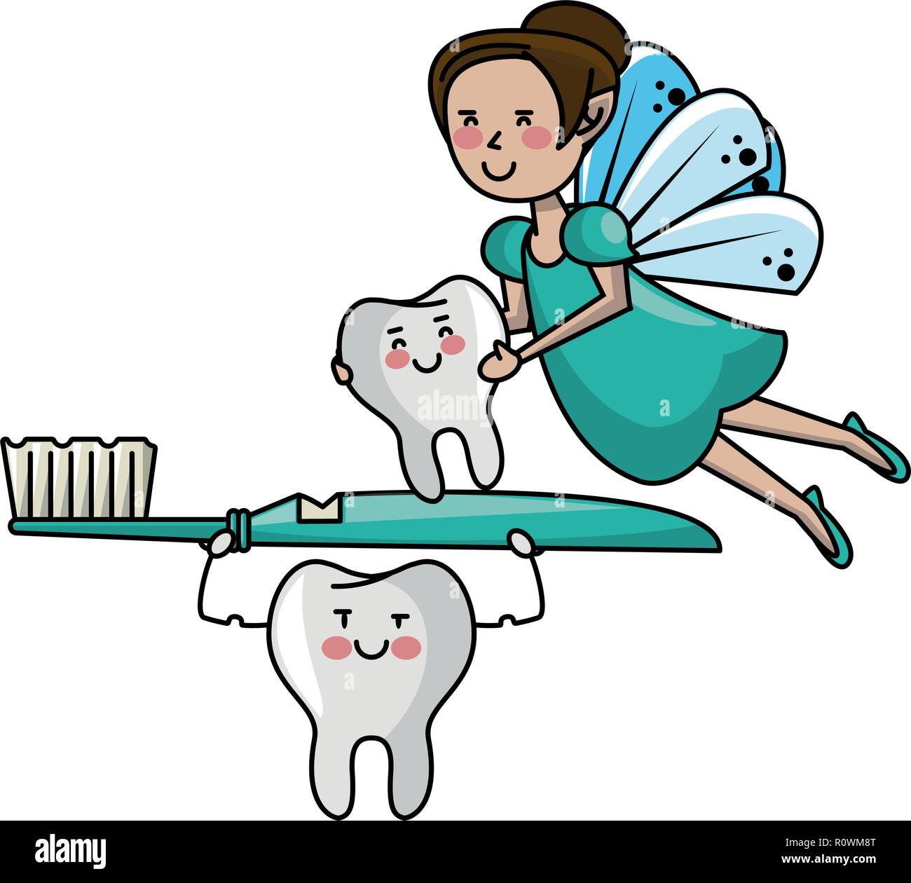 Zahnfee cute Cartoon Stock-Vektorgrafik - Alamy