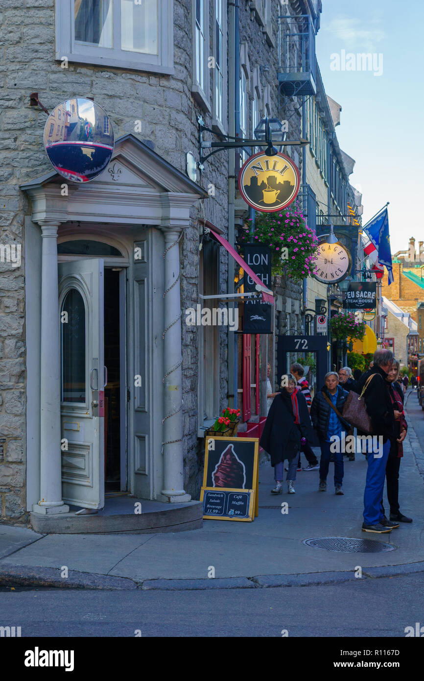 Quebec City, Kanada - 27 September 2018: Szene der Altstadt mit ...