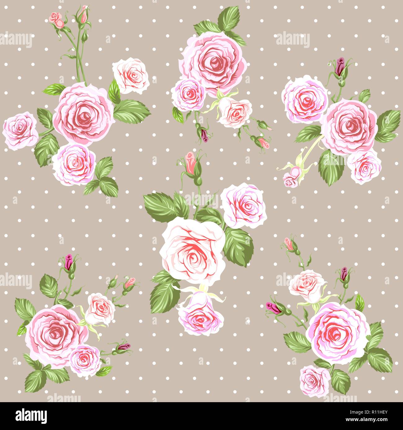 Vintage flower pink wallpaper Stock-Vektorgrafiken kaufen - Alamy