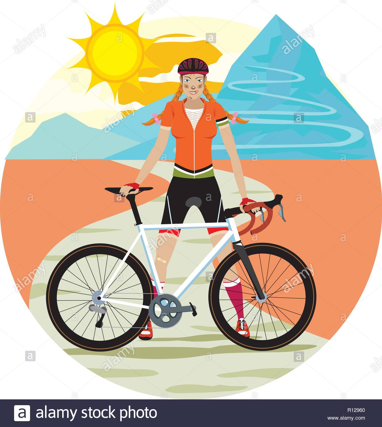 Vector Illustration Cartoon Cyclist Stockfotos & Vector Illustration ...