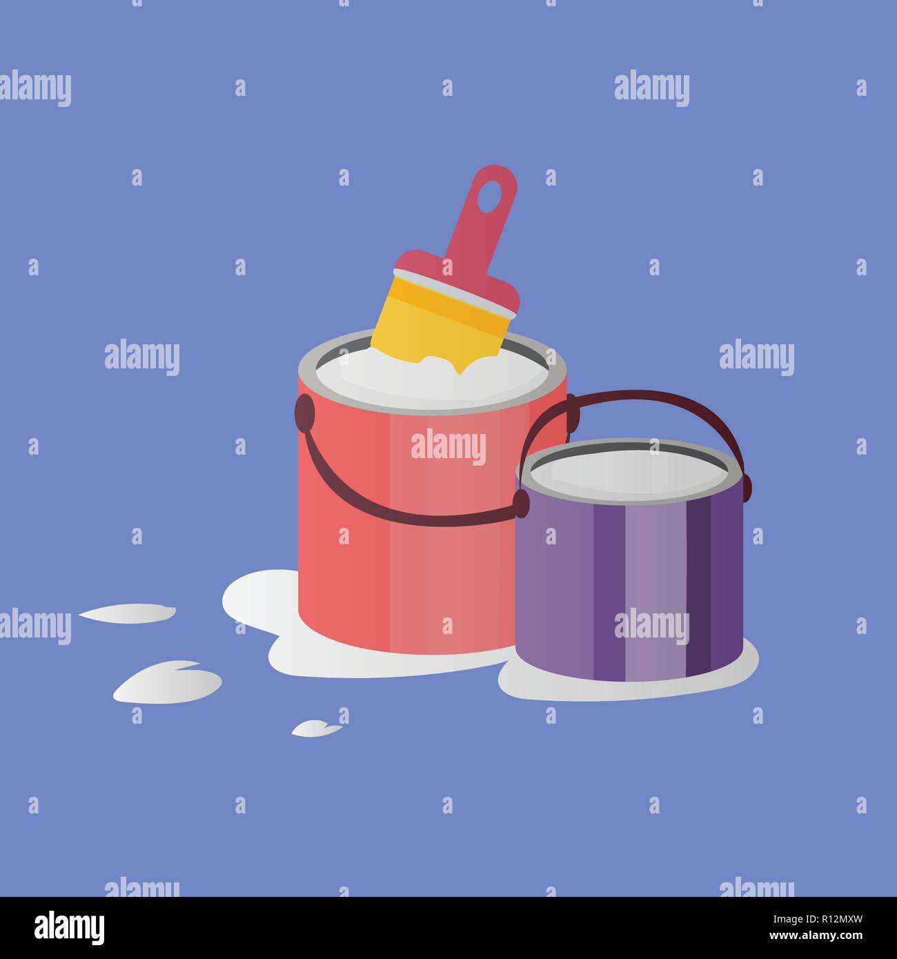 Buckets Paint Brush Vector Illustration Stockfotos und -bilder Kaufen ...