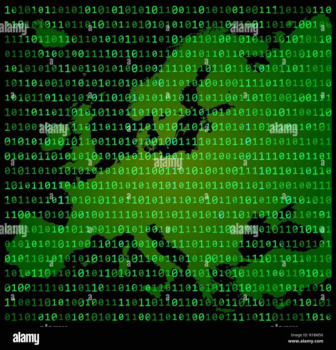 Binary Code Green Background Stockfotos & Binary Code Green Background ...