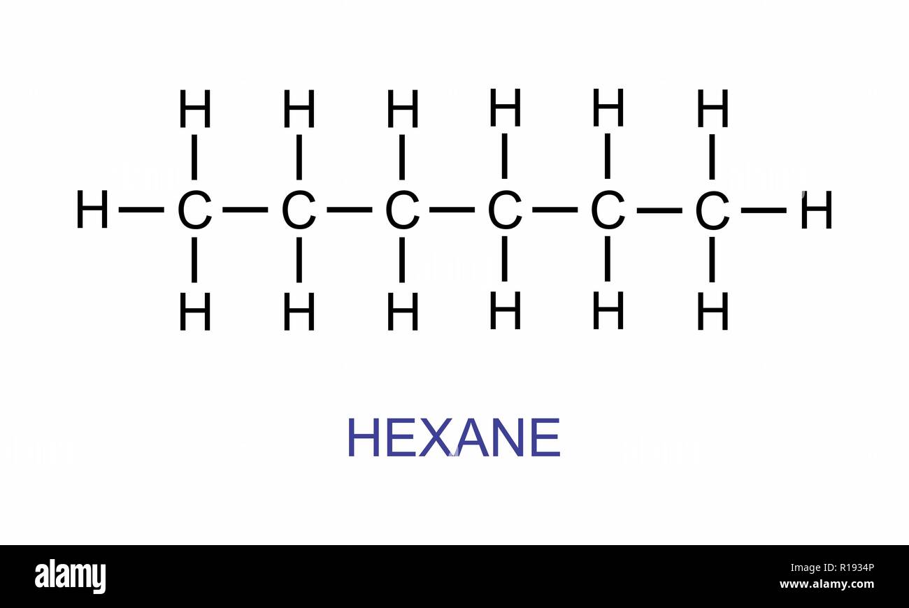 Die Abbildung der Hexan Strukturformel Stock-Vektorgrafik - Alamy