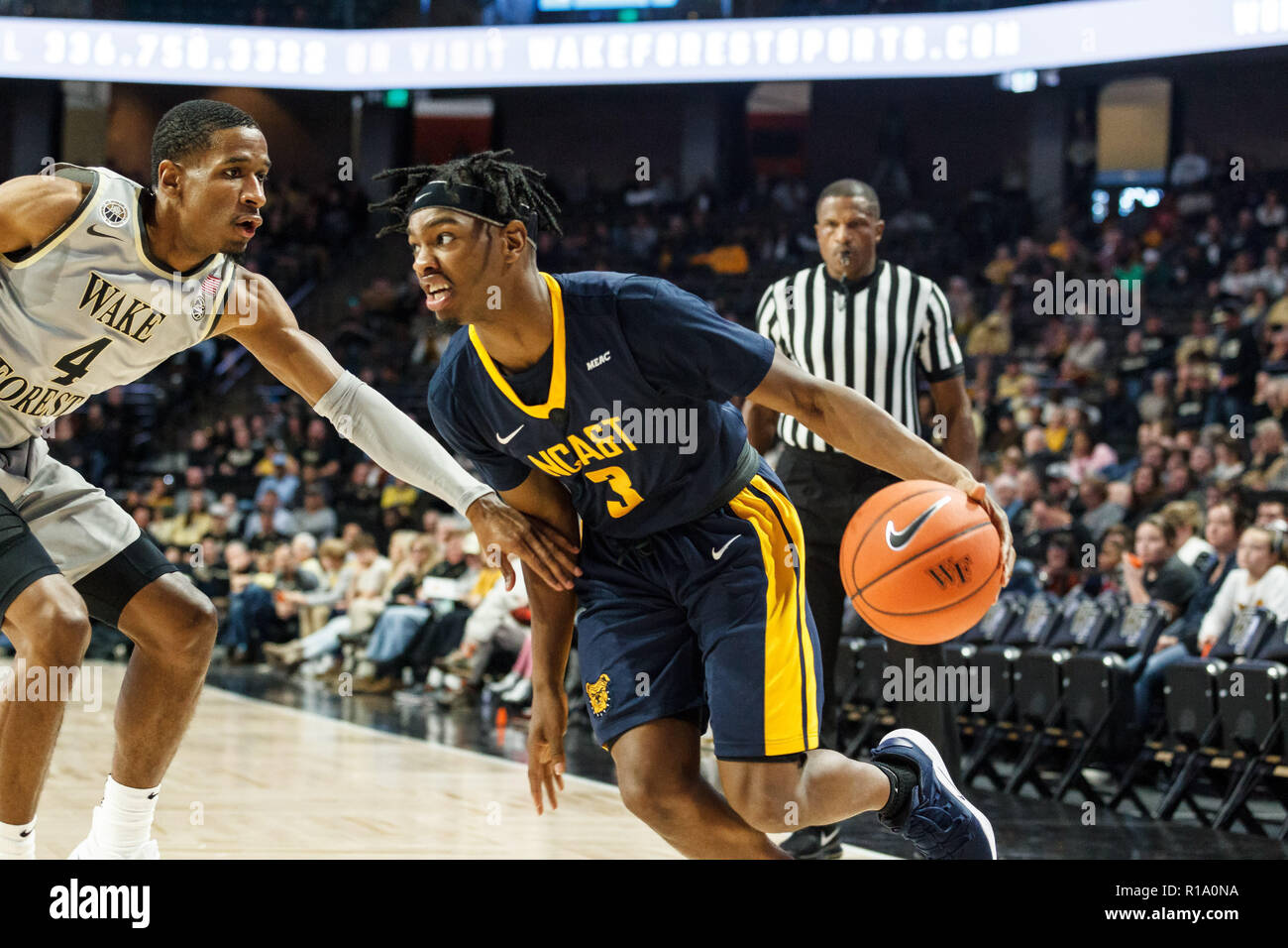 Winston-Salem, NC, USA. 10 Nov, 2018. North Carolina A&T Aggies guard ...