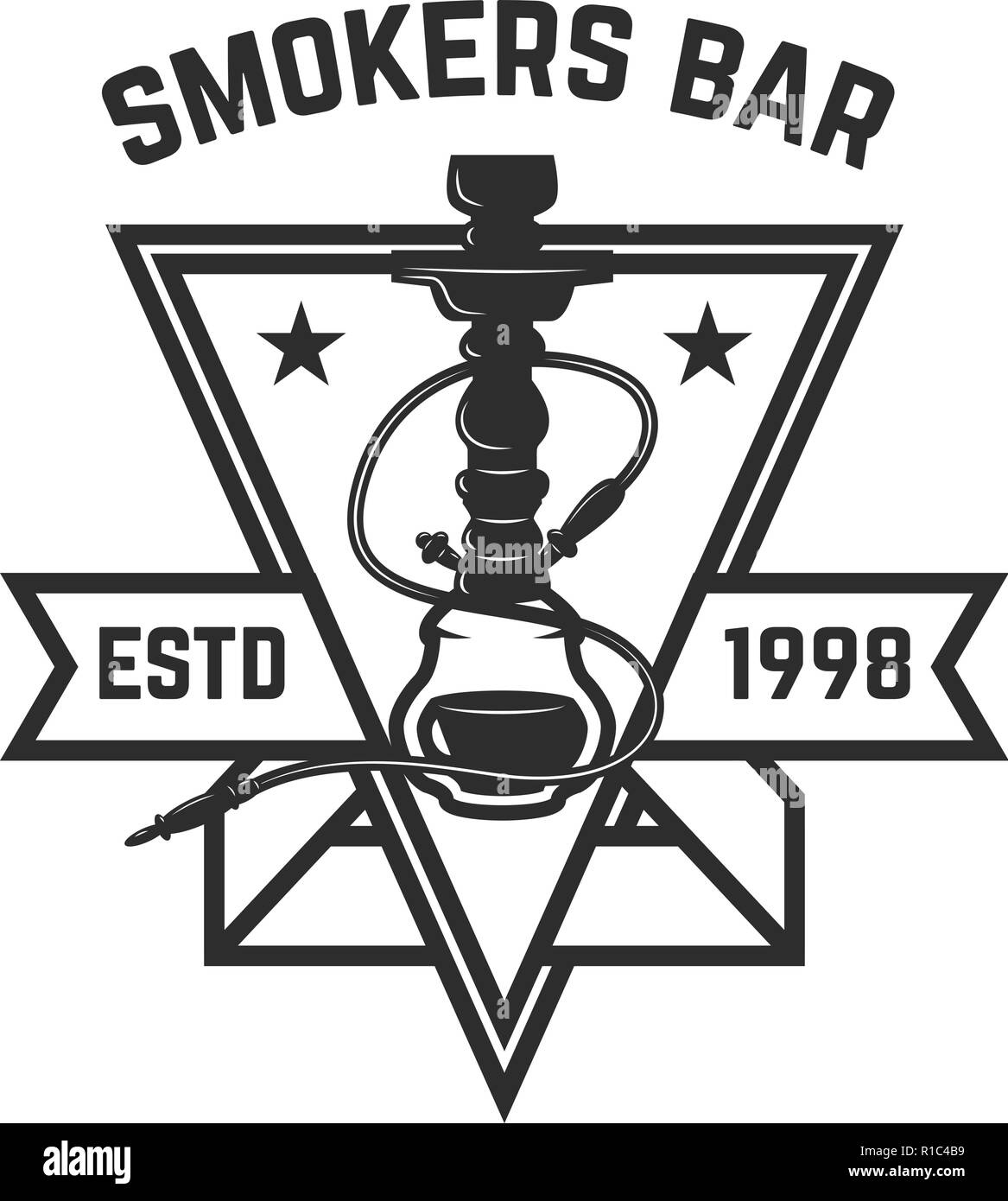 Shisha Shop. Emblem Vorlage mit Shisha. Design Element für Logo, Label ...