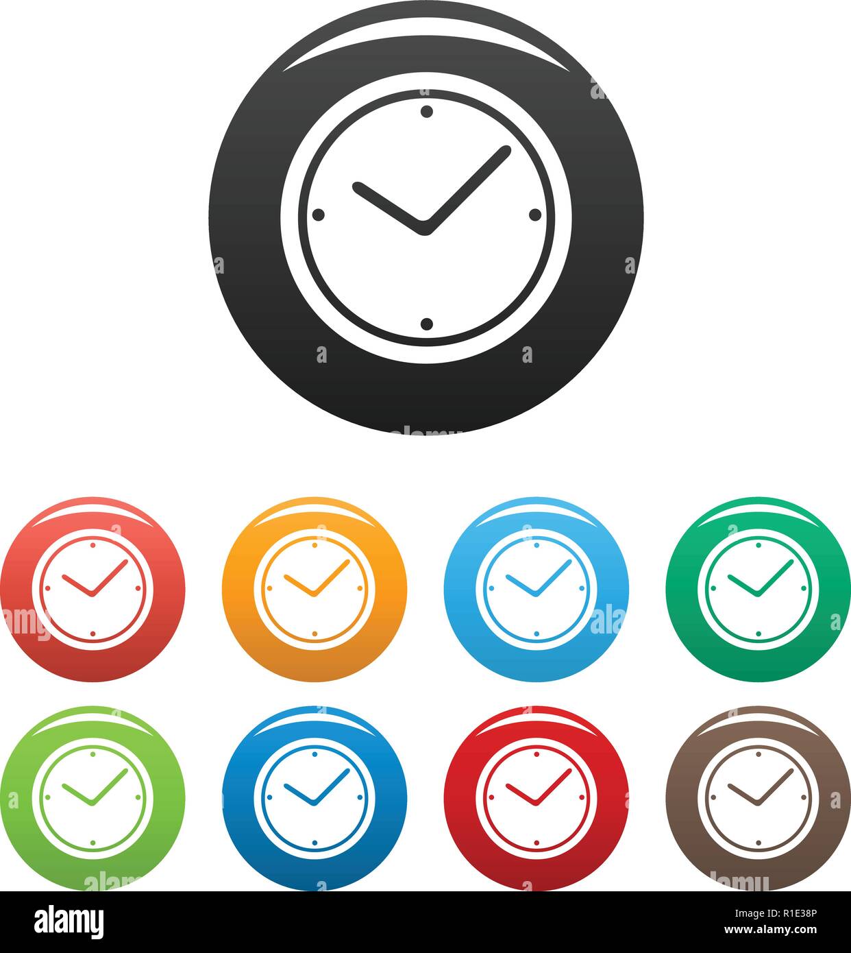 Uhr Symbole gesetzt. Vektor einfache Uhr Vector Icons in verschiedenen ...