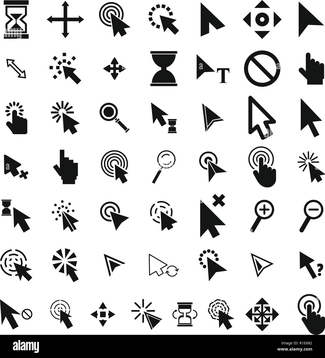 Mauszeiger Symbole gesetzt. Einfache Abbildung von 50 Mauszeiger Vector ...