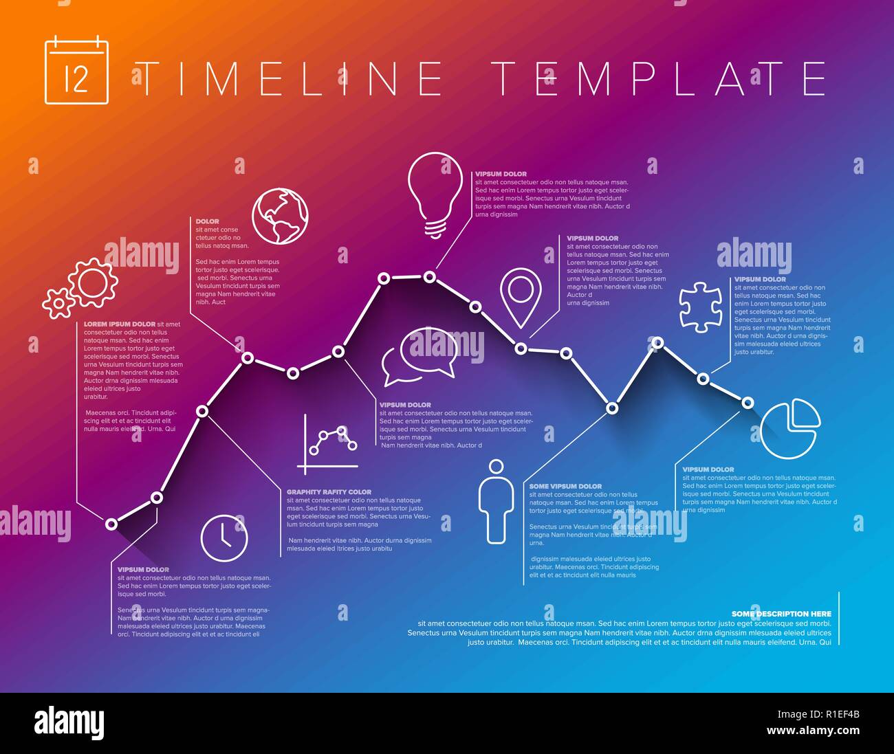 Vektor Infografik timeline Berichtvorlage mit minimalistischer Grafik ...