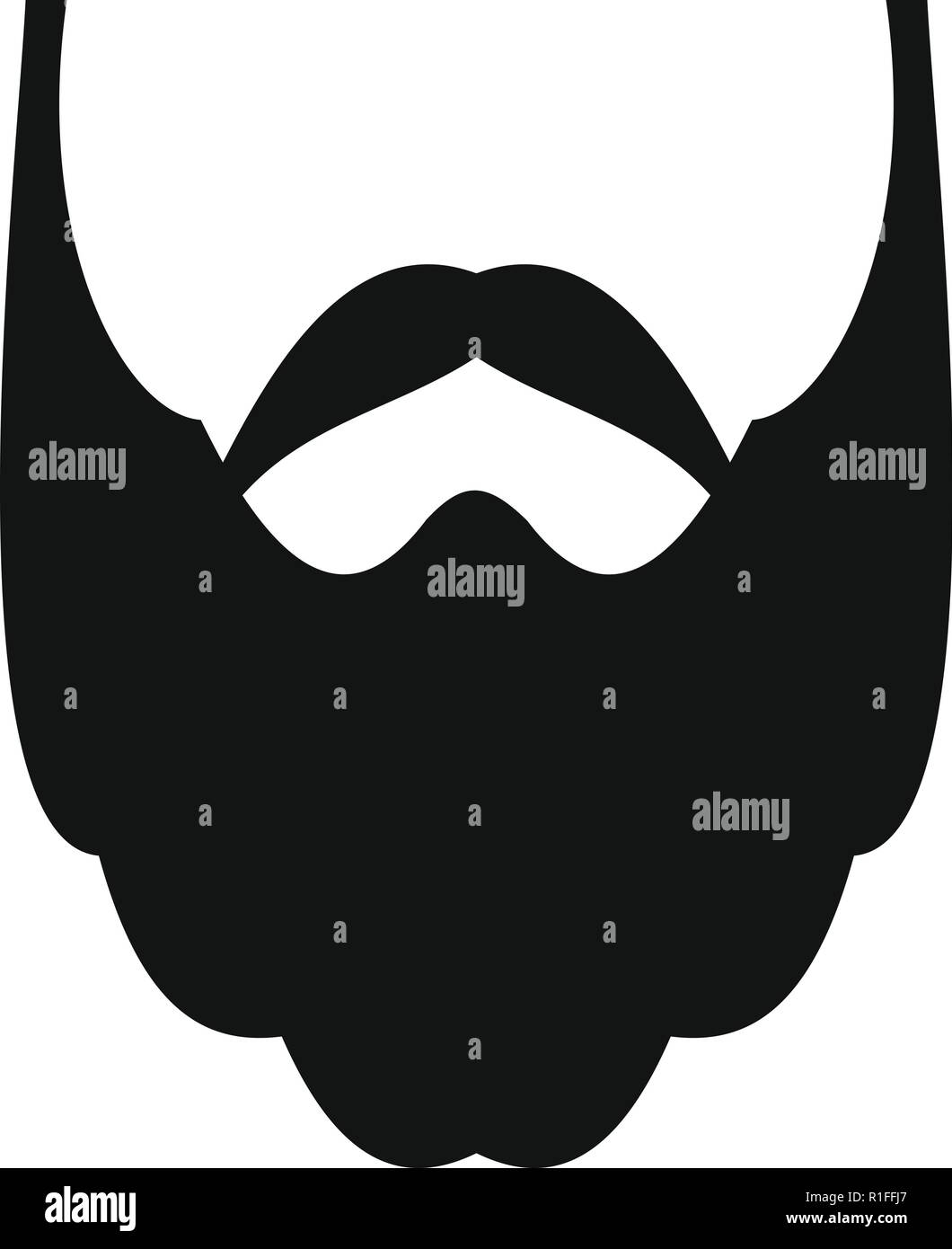 Langen Bart Symbol. Einfache Abbildung von langen Bart vektor Symbol ...
