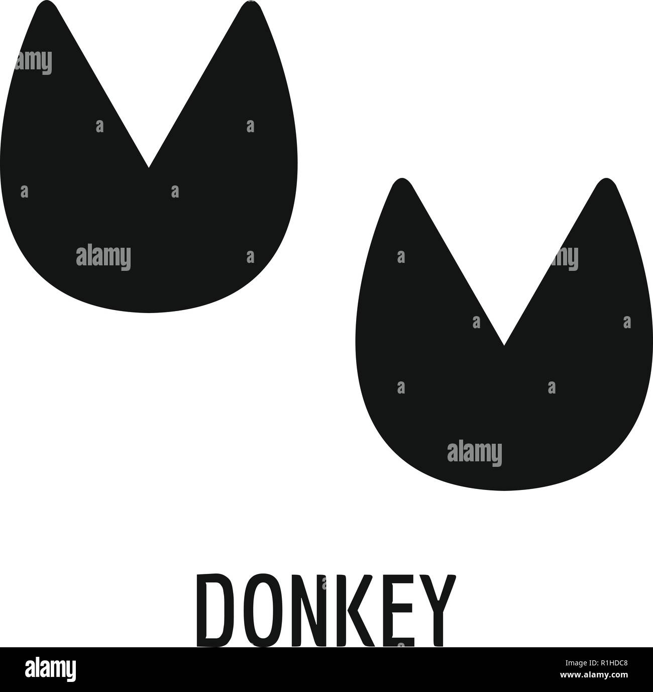 Esel Symbol Schritt. Einfache Abbildung: Esel schritt Vektor Symbol für ...