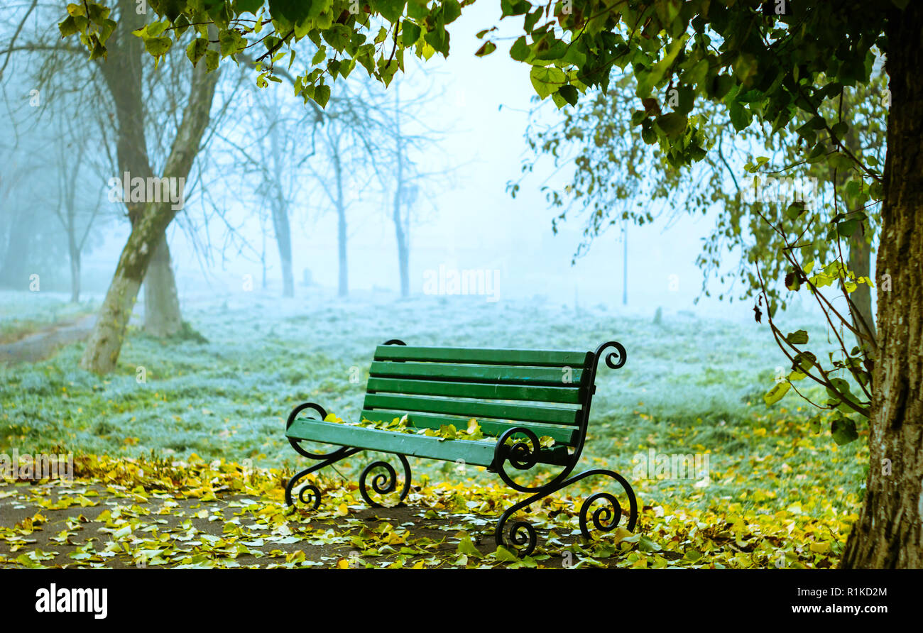 Braune parkbank -Fotos und -Bildmaterial in hoher Auflösung – Alamy