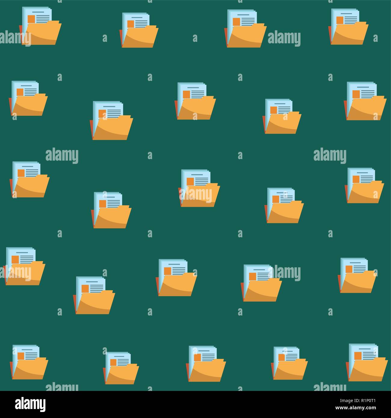 Ordner mit dem Dokument Symbol cartoons Muster Hintergrund Vector ...