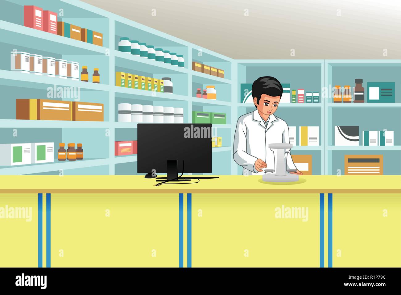 Pharmacist vector cartoon -Fotos und -Bildmaterial in hoher Auflösung ...