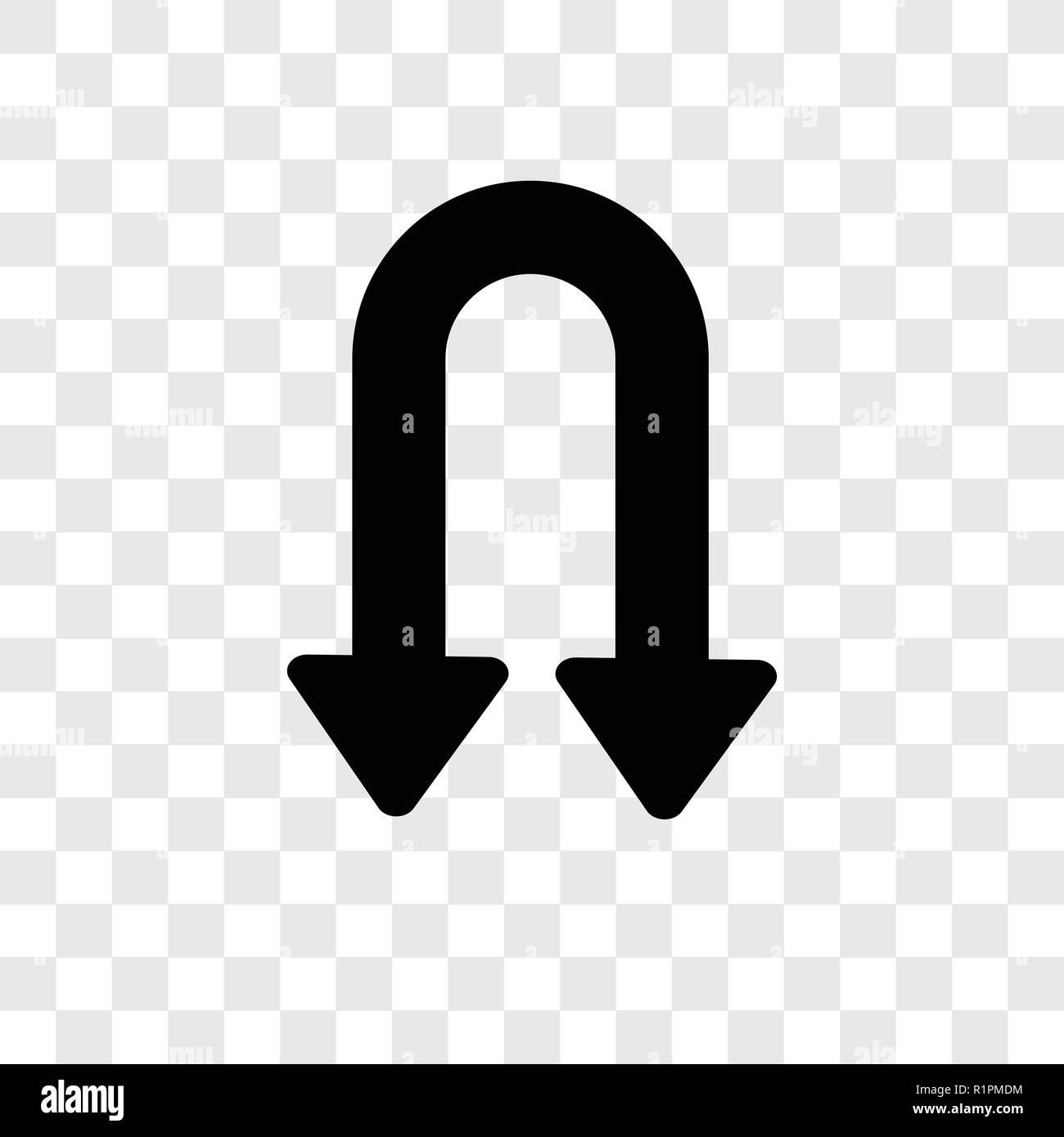 Doppelt gebogen Pfeil vektor Icon auf transparentem Hintergrund ...