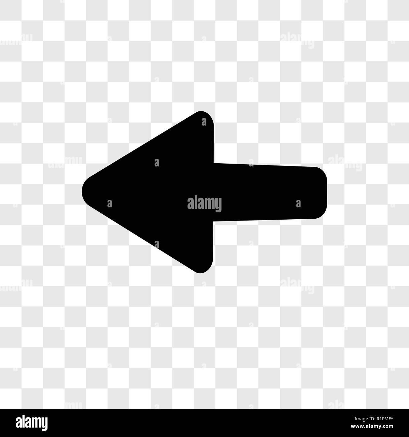 Pfeil nach links Vektor Icon auf transparentem Hintergrund isoliert ...