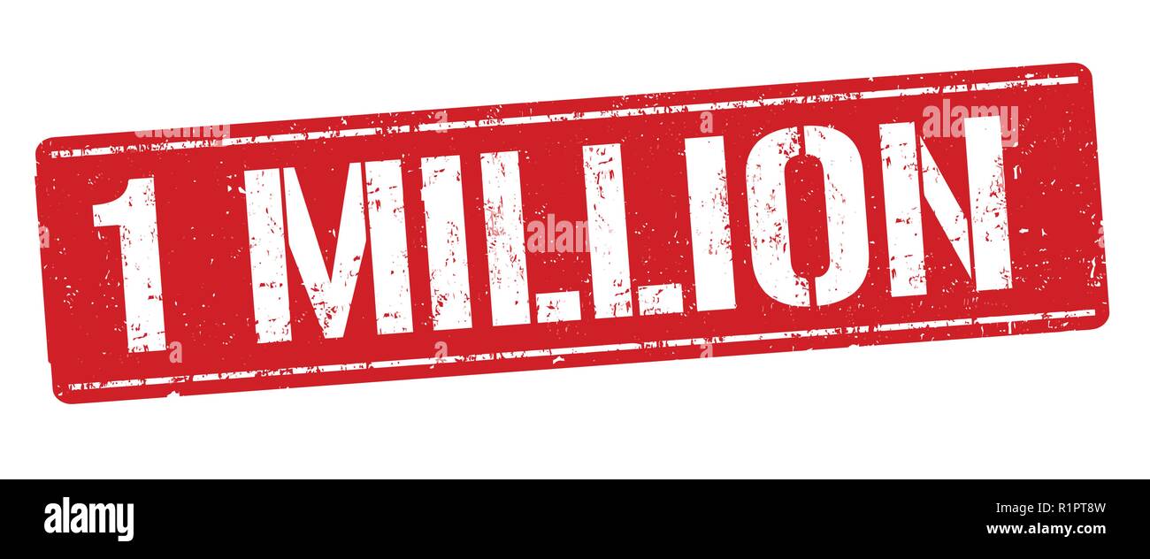 1 Mio. Zeichen oder Stempel auf weißem Hintergrund, Vector Illustration ...