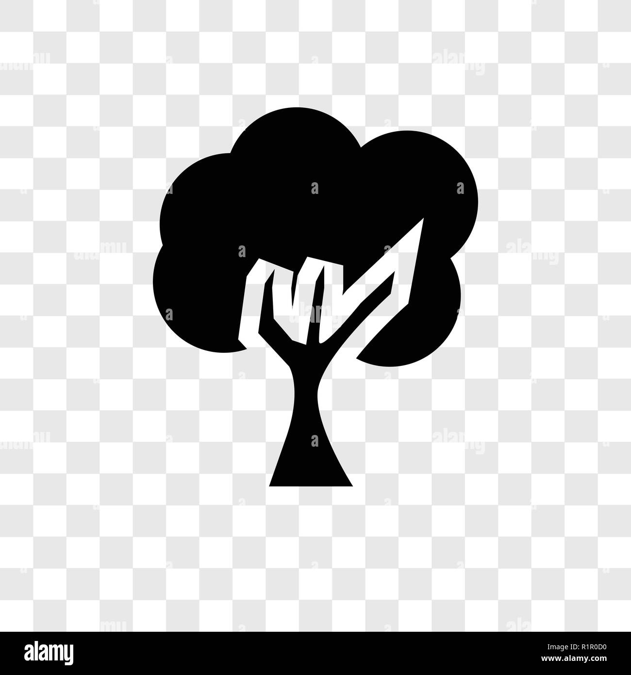Baum Vektor Icon auf transparentem Hintergrund isoliert, Baum ...