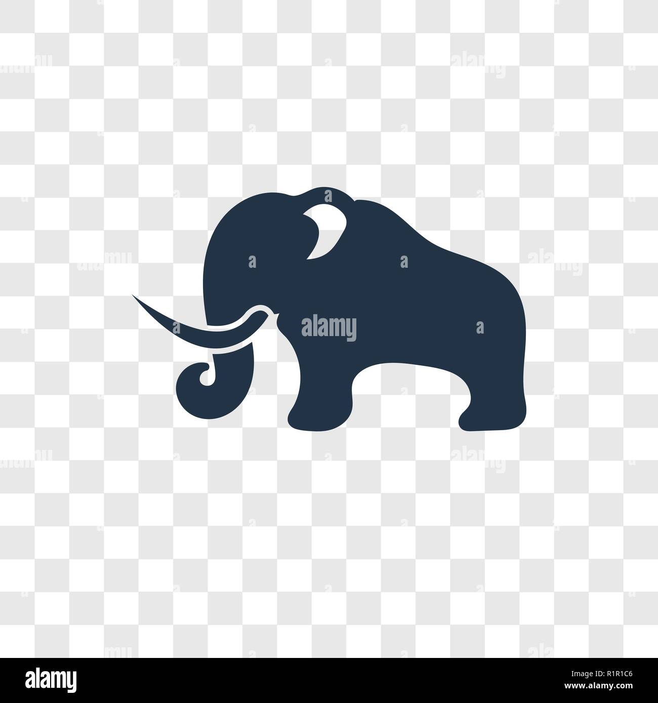 Mammut vektor Icon auf transparentem Hintergrund isoliert, Mammut ...