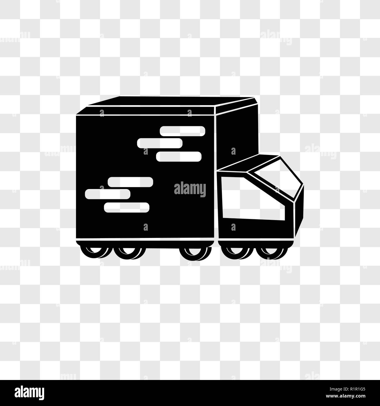 Lkw-Vektor Icon auf transparentem Hintergrund isoliert, Lieferwagen ...