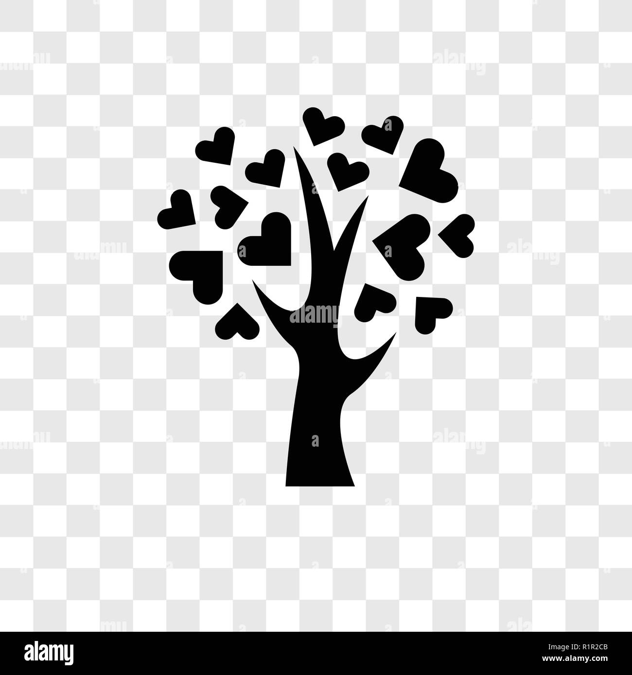 Baum der Liebe vektor Icon auf transparentem Hintergrund isoliert, Baum der Liebe Transparenz ...