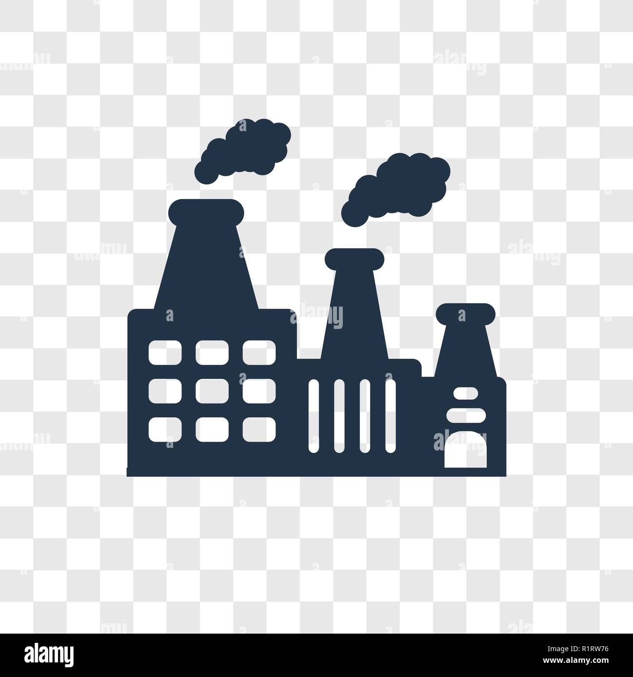 Factory vektor Icon auf transparentem Hintergrund isoliert, Fabrik ...