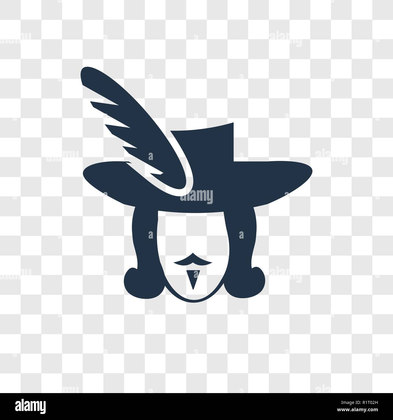 Drei Musketiere vektor Icon auf transparentem Hintergrund isoliert ...