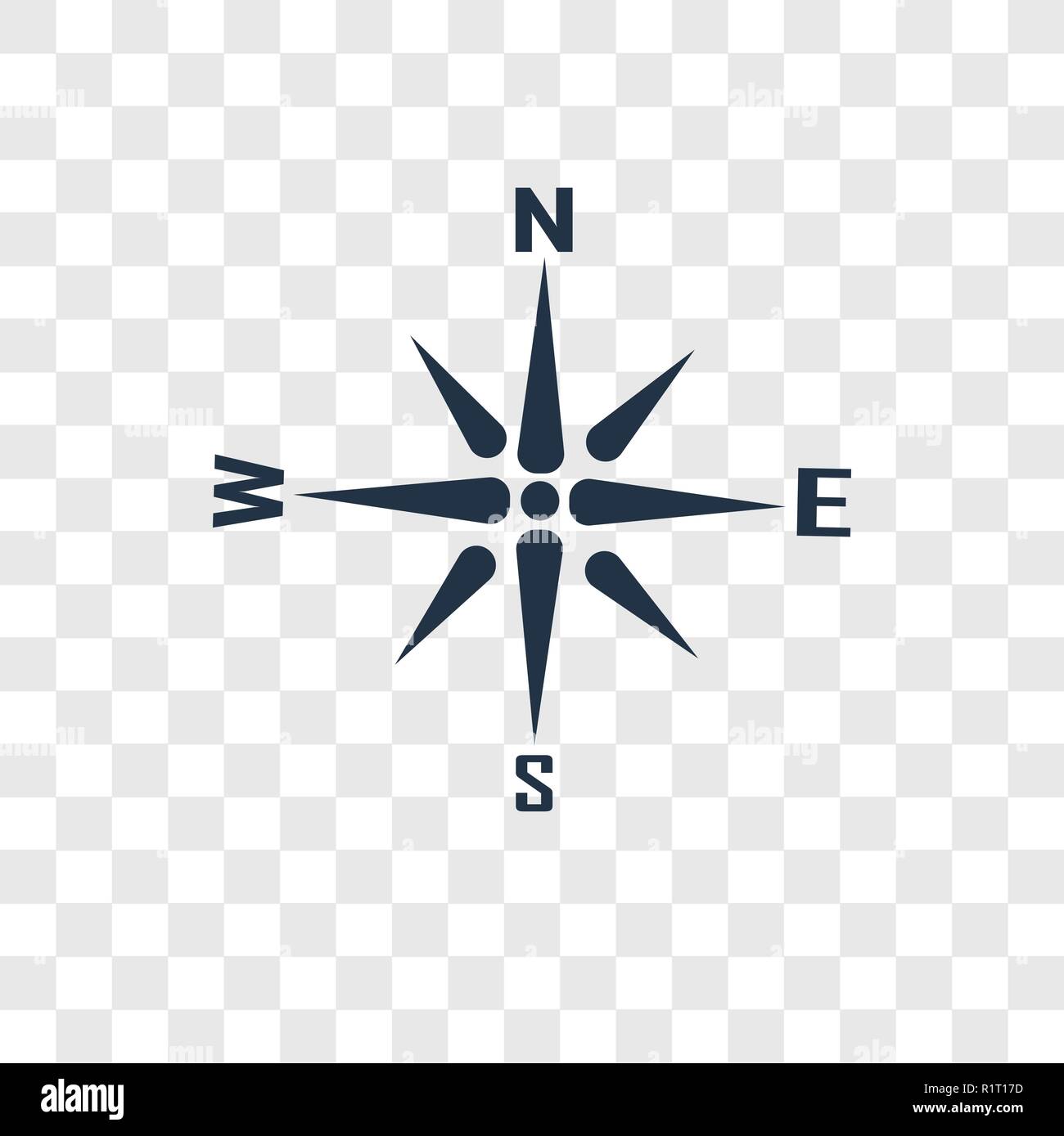 Windrose vektor Icon auf transparentem Hintergrund isoliert, Wind rose ...