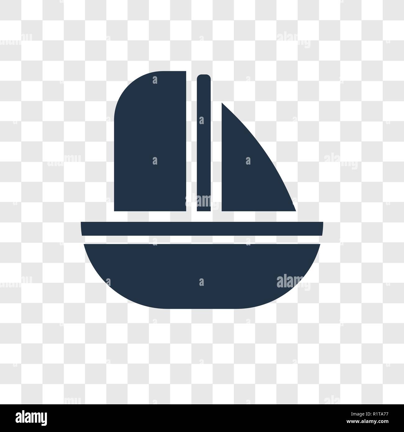 Segelboot Vektor Icon auf transparentem Hintergrund isoliert, Segelboot ...
