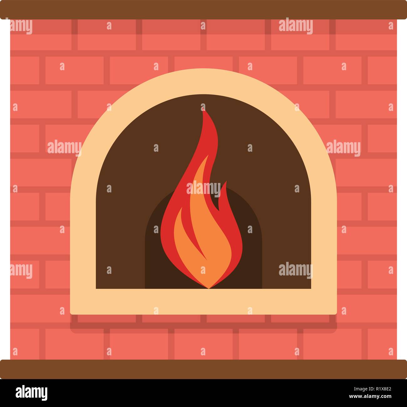 Retro Kamin Symbol. Cartoon Illustration von retro Kamin vektor Symbol ...