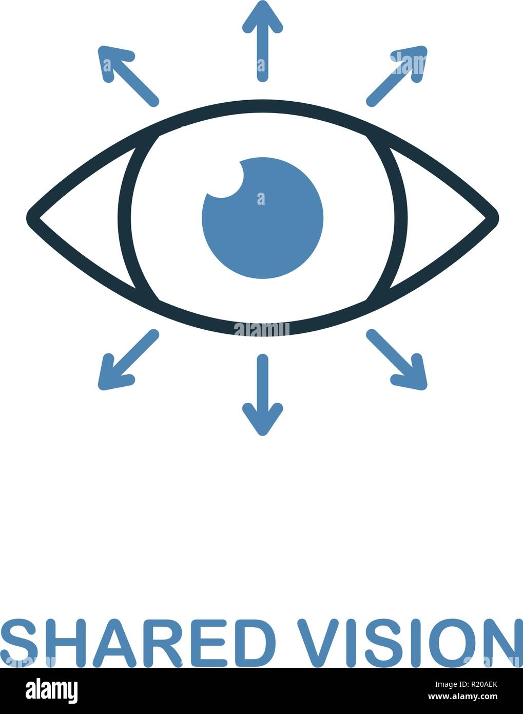 Gemeinsame Vision Symbol. Zwei Farben premium Design von Management ...