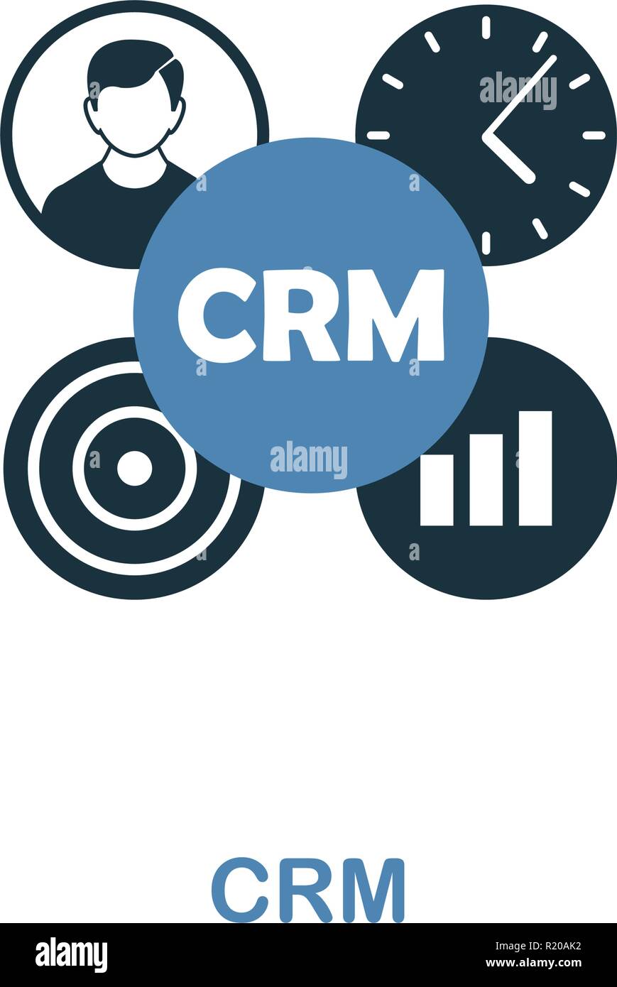 CRM-Symbol. Zwei Farben premium Design von Management icons Collection ...