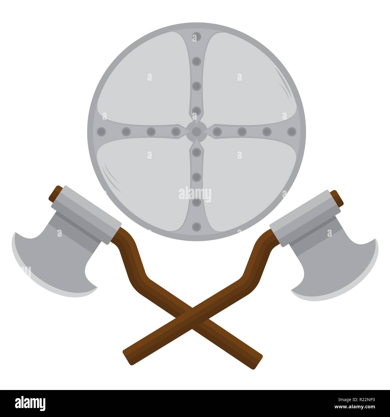 Schild und Axt cartoon Vector Illustration für Web und Print ...