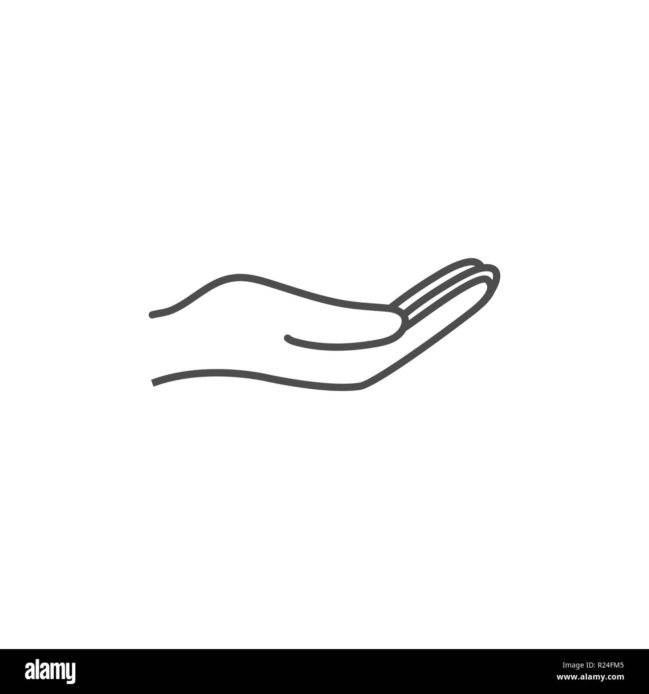 Offene Hand Symbol. Vector Illustration Flach Stock-Vektorgrafik - Alamy