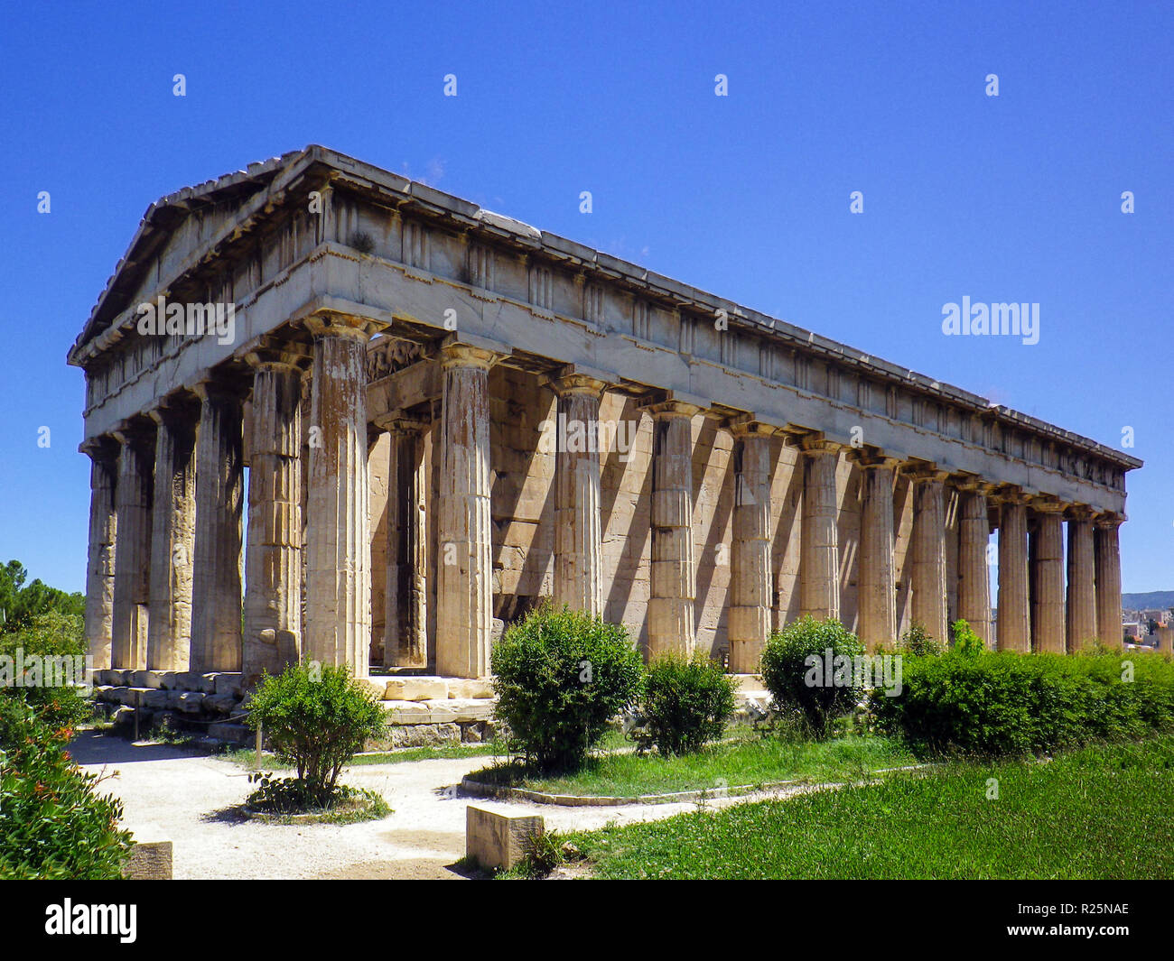 Das alte Griechenland. Der Tempel des Hephaistos in Athen ...