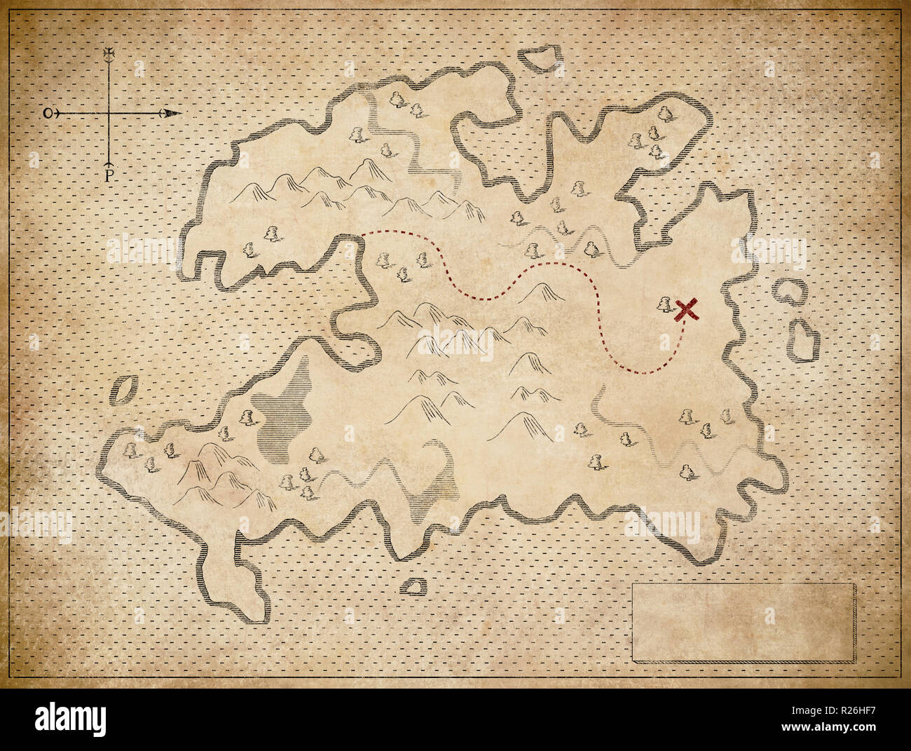 Aged Pirates Treasure Map Background Stockfotos und -bilder Kaufen - Alamy