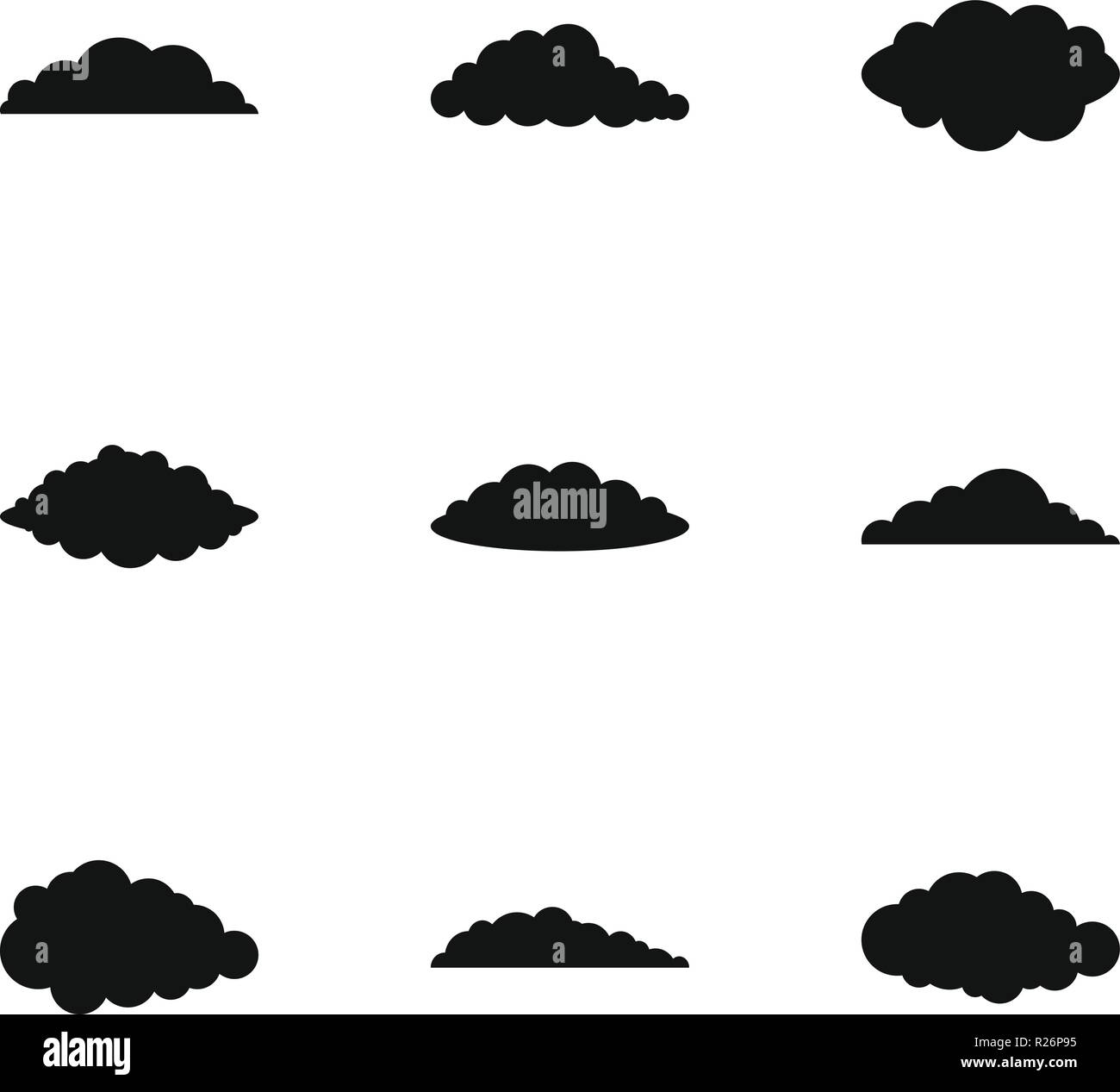 Rauch Symbole gesetzt. Einfacher Satz von 9 Rauch Vector Icons für Web ...