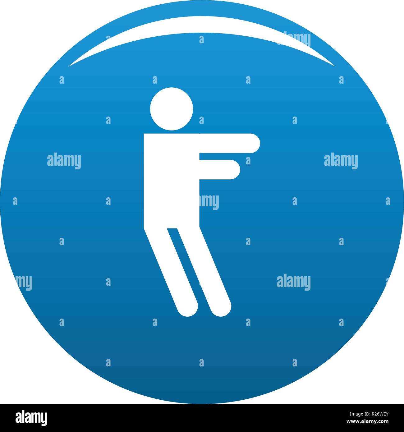 Strichmännchen stickman Symbol Vektor blauer Kreis auf weißem ...