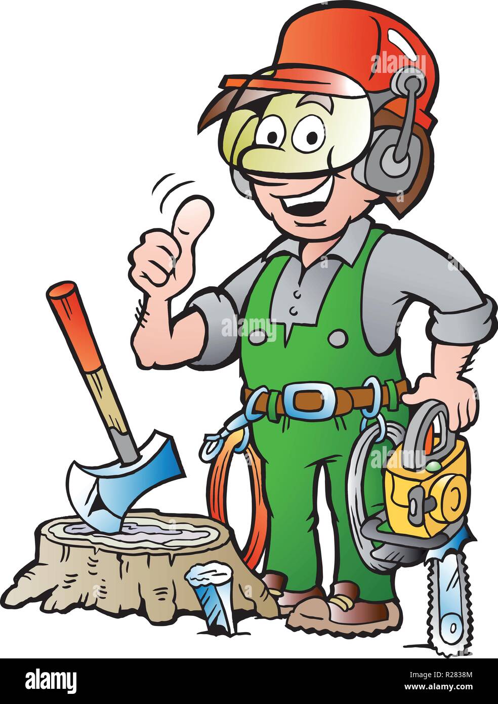 Vektor Cartoon Illustration einer Gerne Holzfäller oder Holzfäller ...