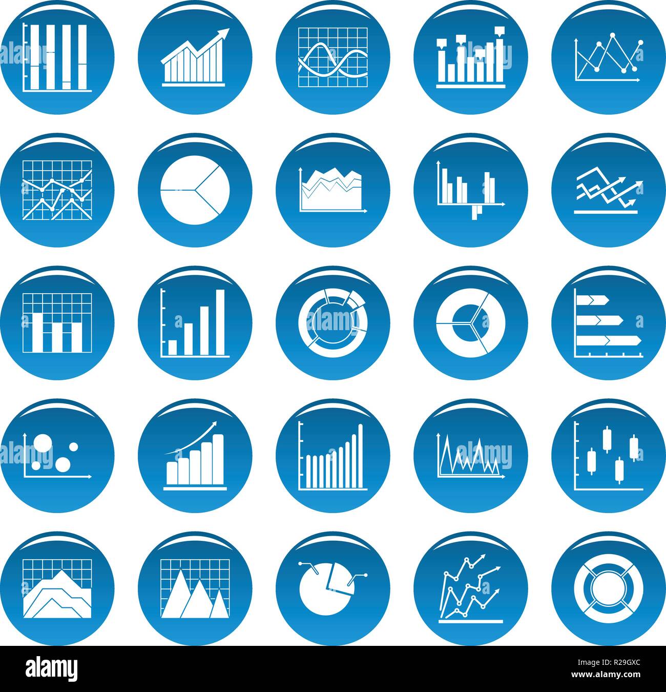 Diagramm Diagramm Icon Set. Einfache Abbildung: 25 Diagramm Diagramm ...