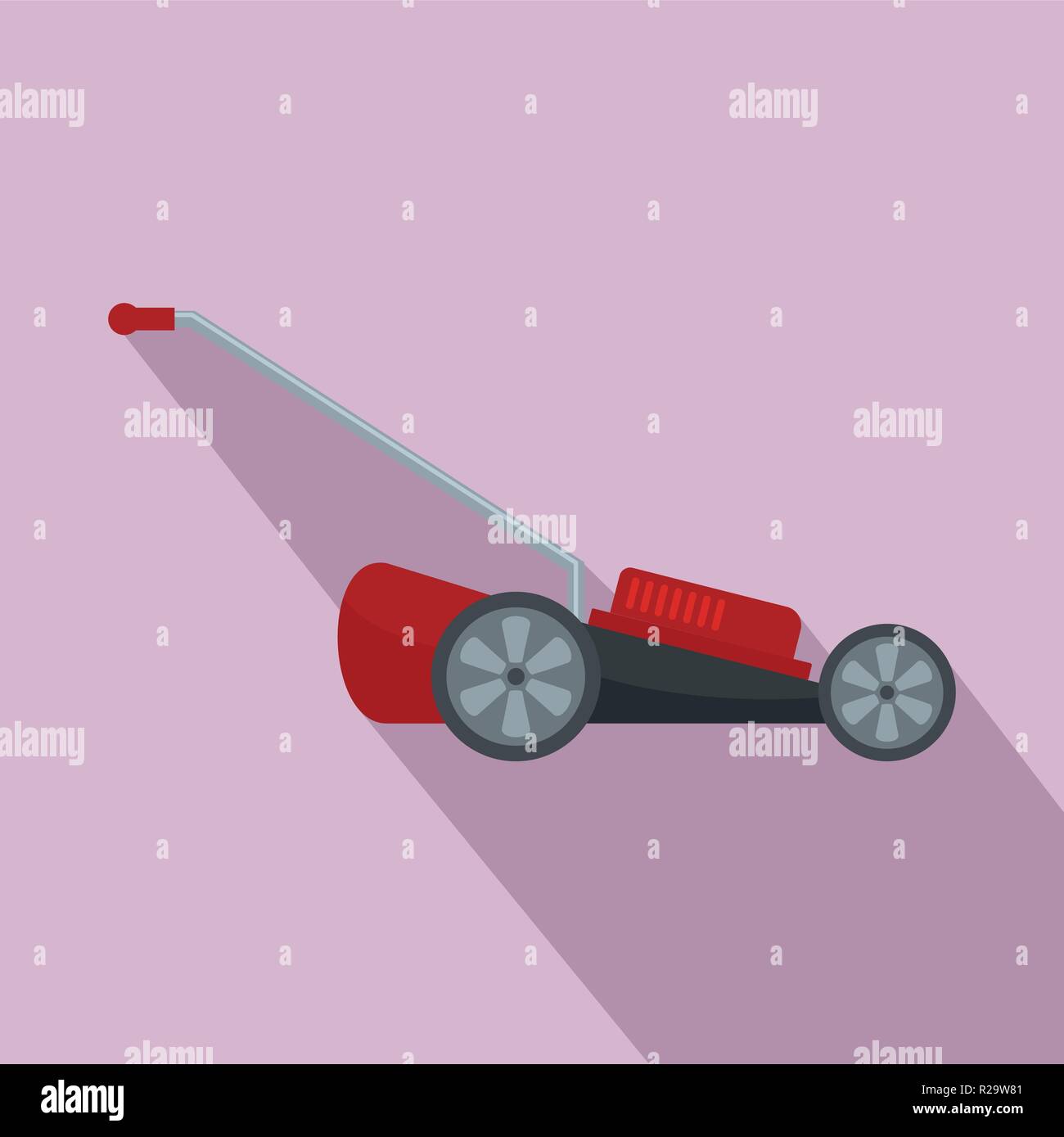 Roten motor Grass cutter Symbol. Flache Darstellung der roten Motor ...