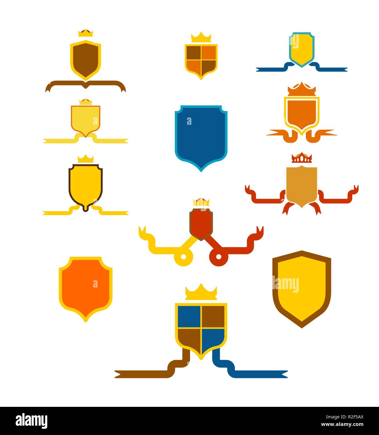 Krone heraldischen Schild gesetzt. Vorlage Heraldik design Element ...
